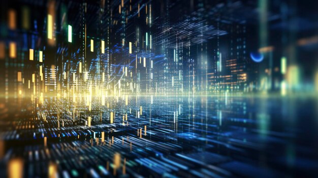 Premium Ai Image An Abstract Digital Background With Binary Code And Ai Algorithms Running In