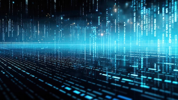 Premium AI Image | An abstract digital background with binary code and AI algorithms running in ...