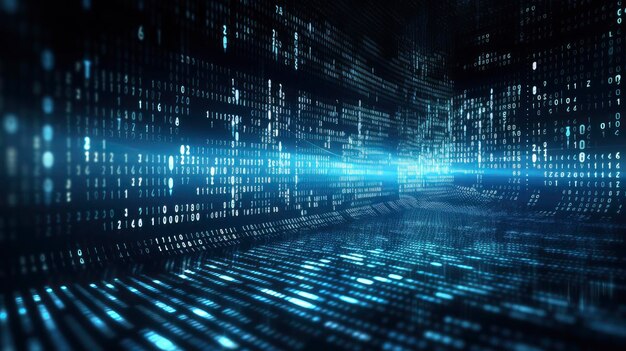 Premium AI Image | An abstract digital background with binary code and ...