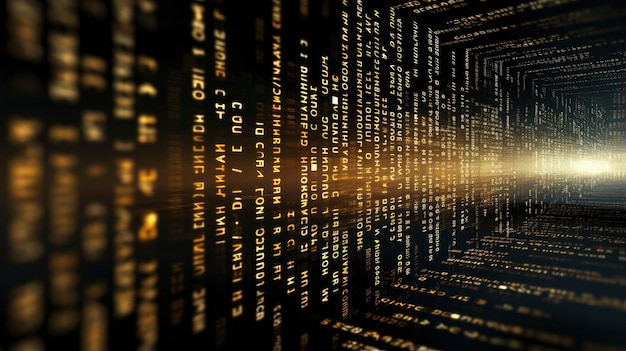 Premium Photo | An abstract digital background with binary code and AI algorithms running in the ...