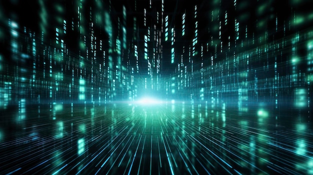 Premium AI Image | An abstract digital background with binary code and ...
