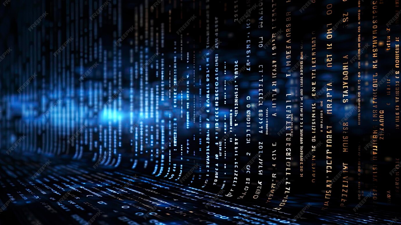 Premium AI Image | An abstract digital background with binary code and AI algorithms running in ...