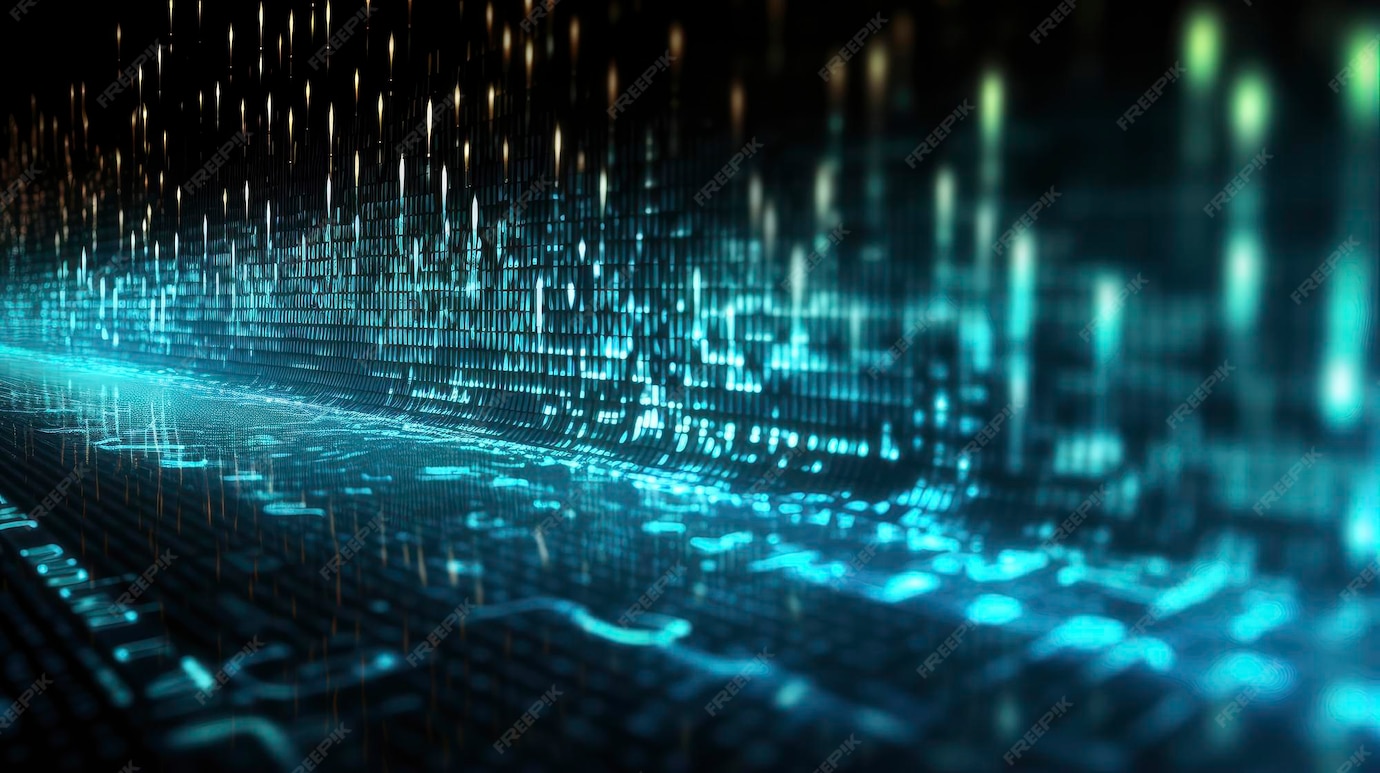 Premium AI Image | An abstract digital background with binary code and ...