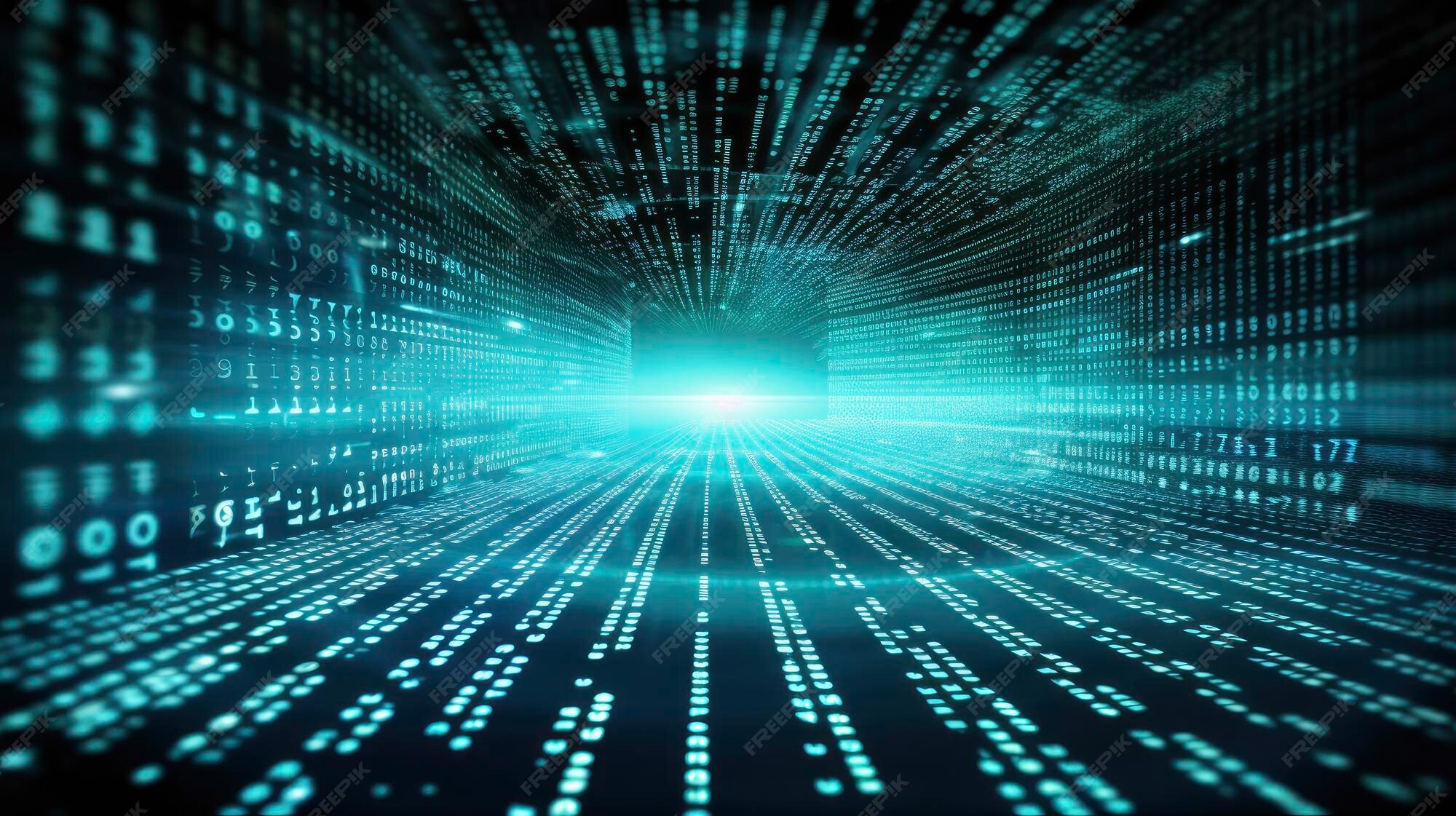 Premium Photo | An abstract digital background with binary code and AI algorithms running in the ...