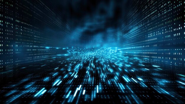 Premium Ai Image An Abstract Digital Background With Binary Code And Ai Algorithms Running In