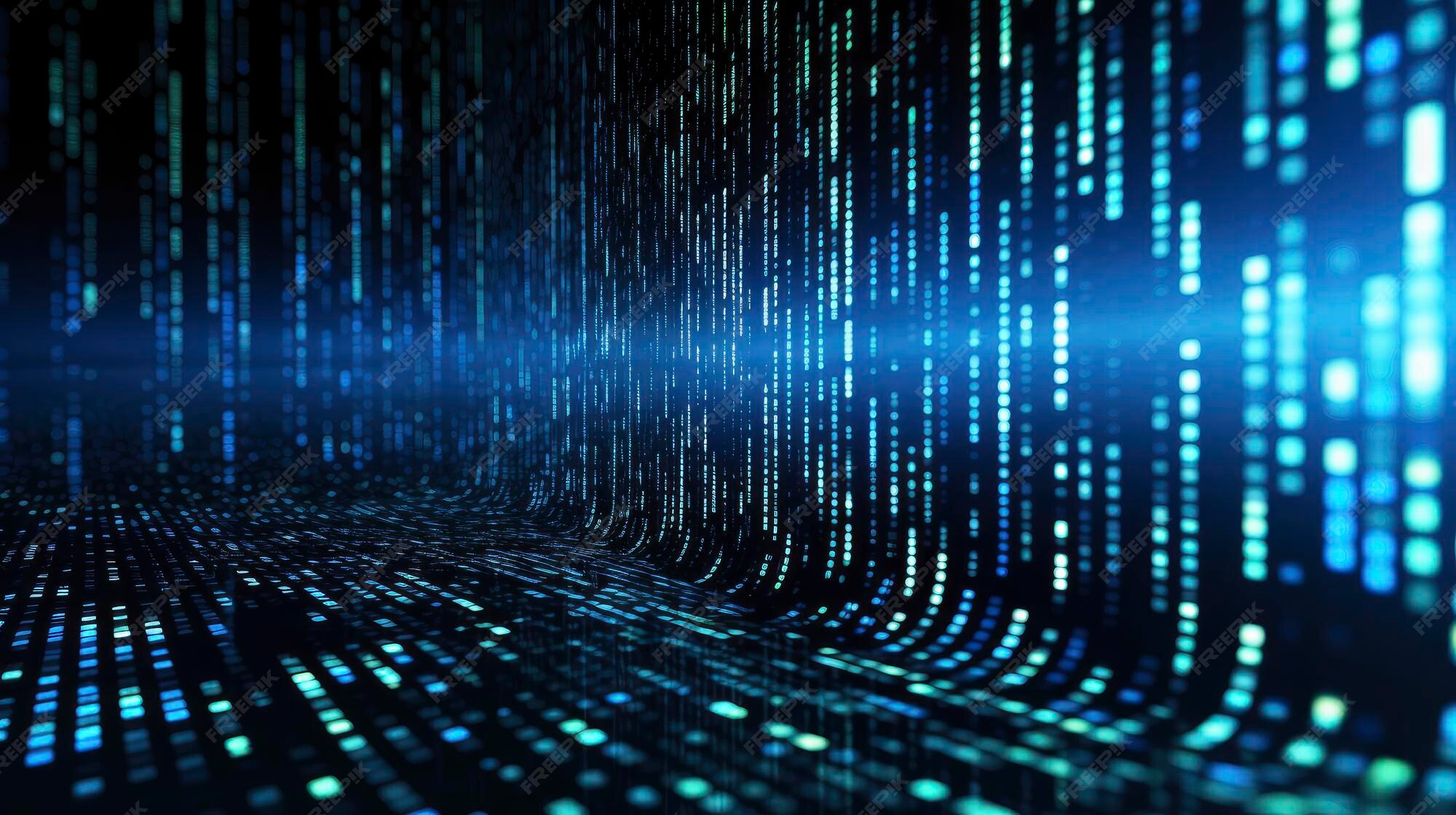 Premium Photo An Abstract Digital Background With Binary Code And Ai Algorithms Running In The