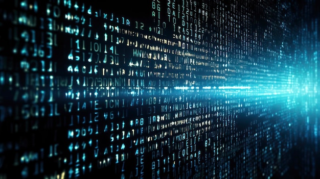 Premium Photo | An abstract digital background with binary code and AI algorithms running in the ...