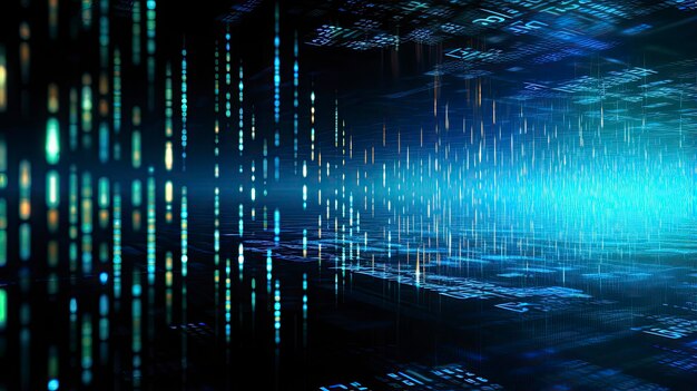Premium Ai Image An Abstract Digital Background With Binary Code And Ai Algorithms Running In