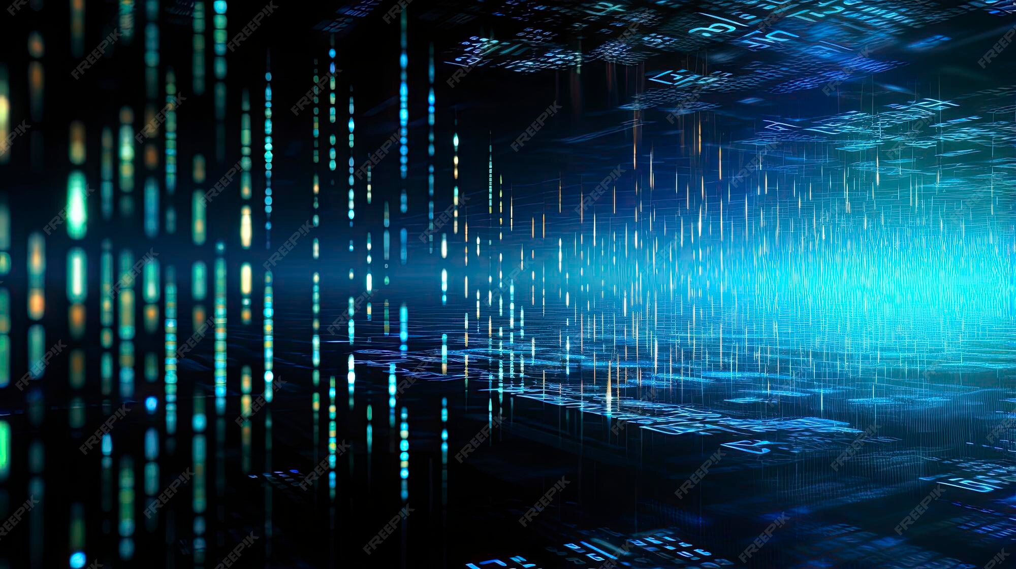 Premium AI Image | An abstract digital background with binary code and AI algorithms running in ...