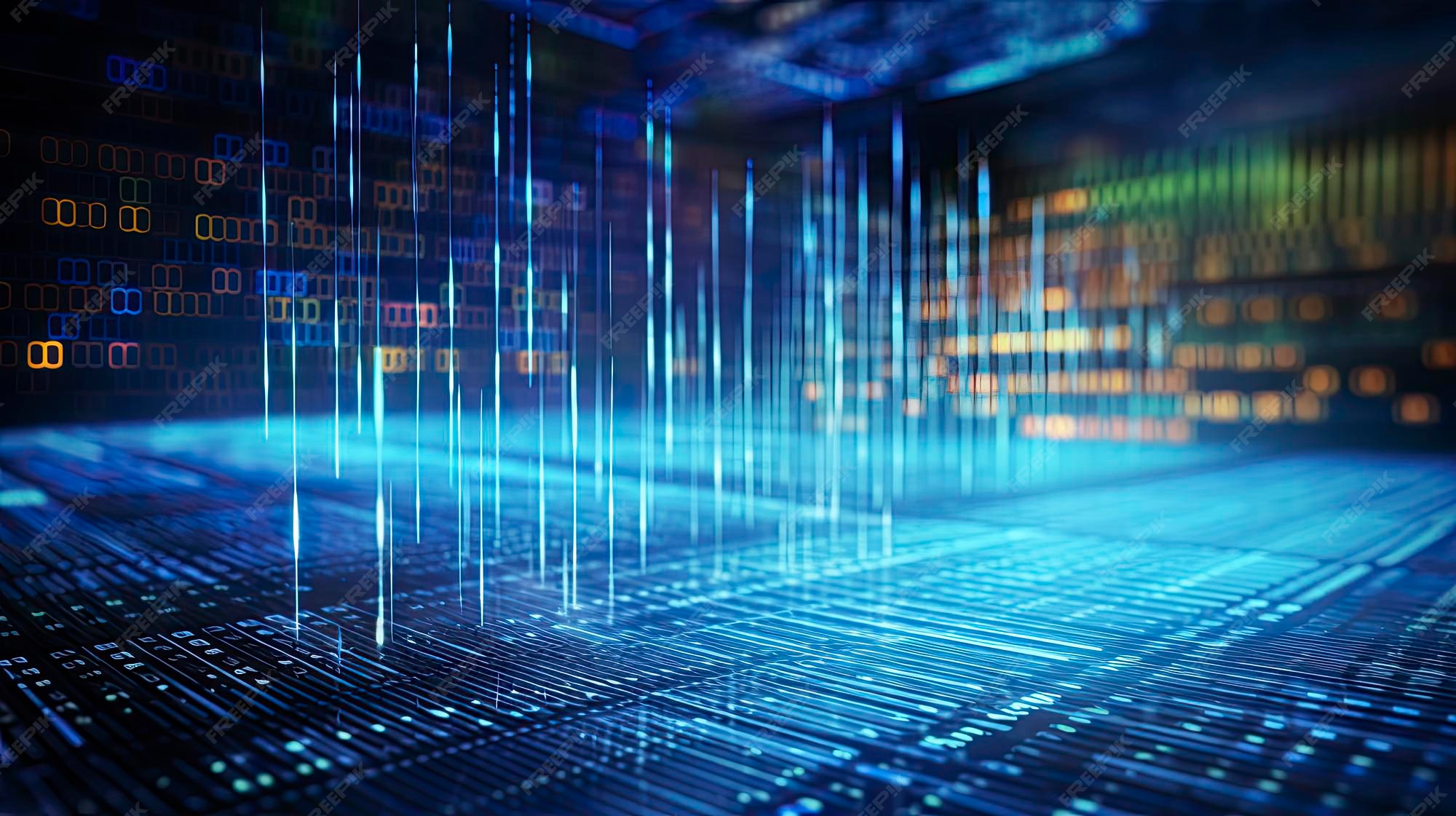 Premium AI Image | An abstract digital background with binary code and AI algorithms running in ...