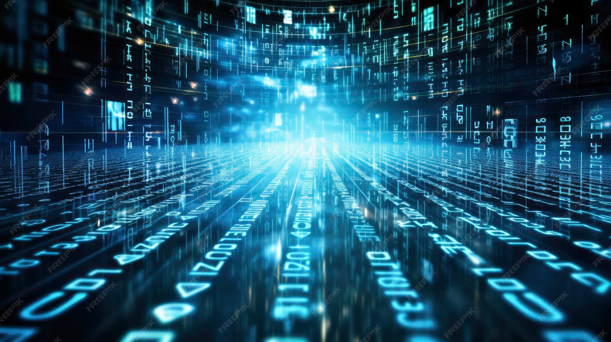 Premium Photo | An abstract digital background with binary code and ai algorithms running in the ...