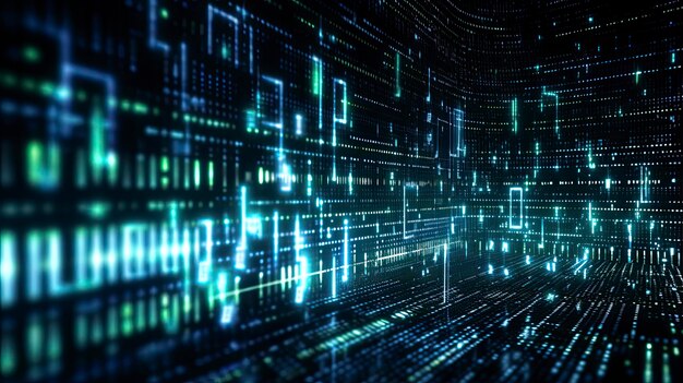 Premium AI Image | An abstract digital background with binary code and AI algorithms running in ...
