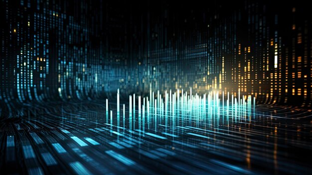 Premium Photo An Abstract Digital Background With Binary Code And Ai Algorithms Running In The