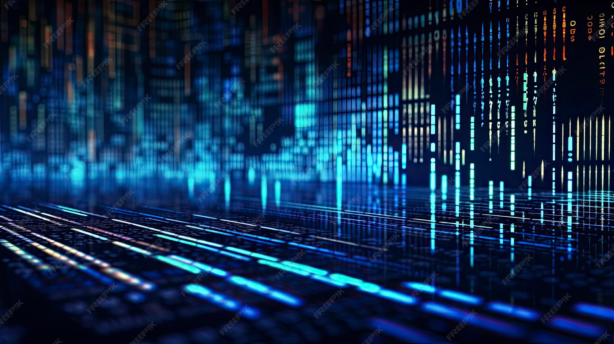 Premium AI Image | An abstract digital background with binary code and ...