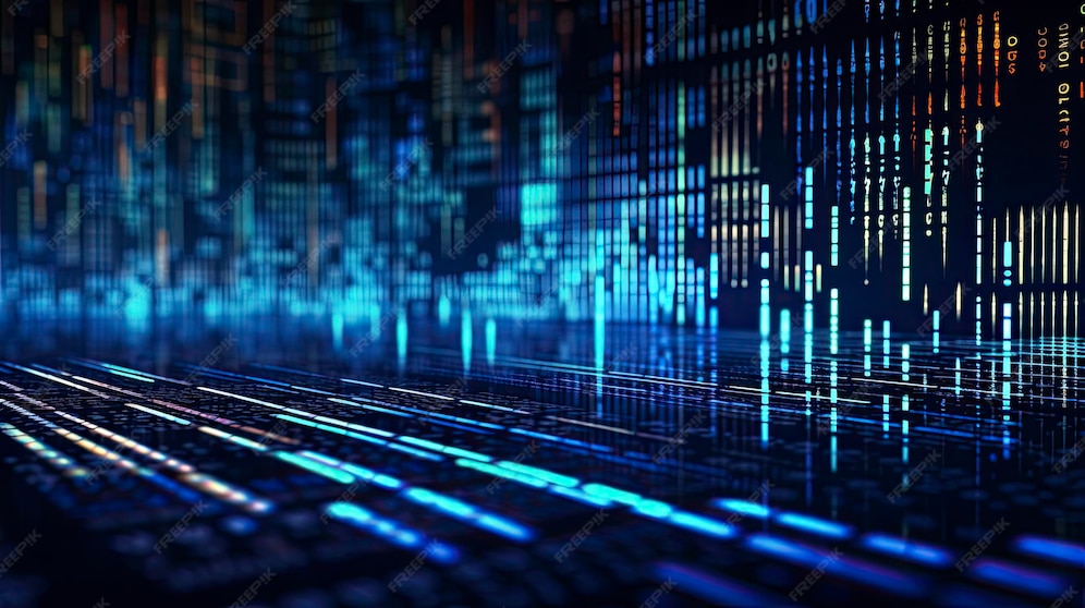 Premium AI Image | An abstract digital background with binary code and ...
