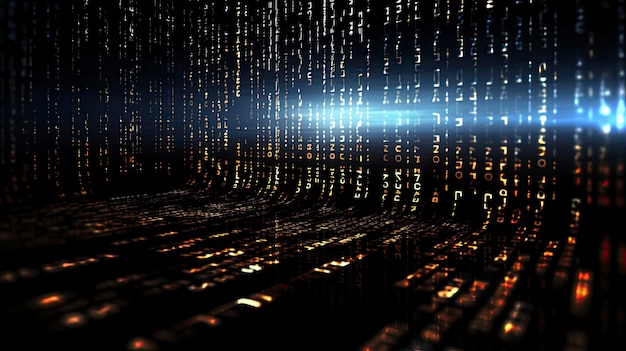 Premium Photo | An abstract digital background with binary code and AI algorithms running in the ...