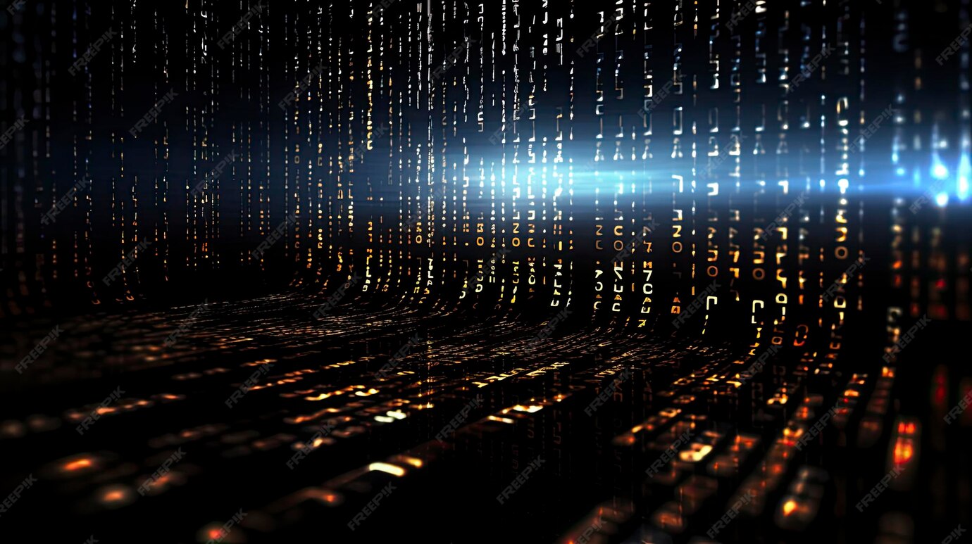Premium Photo | An abstract digital background with binary code and AI algorithms running in the ...