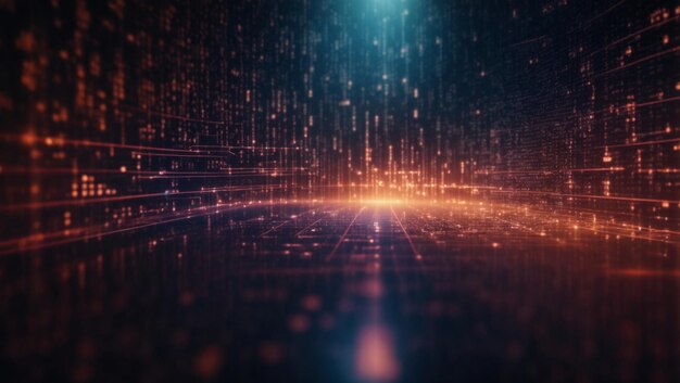 Premium Ai Image An Abstract Digital Background With Binary Code And Ai Algorithms Running In