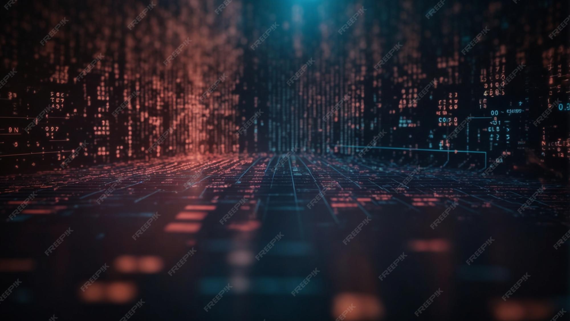 Premium AI Image | An abstract digital background with binary code and AI algorithms running in ...