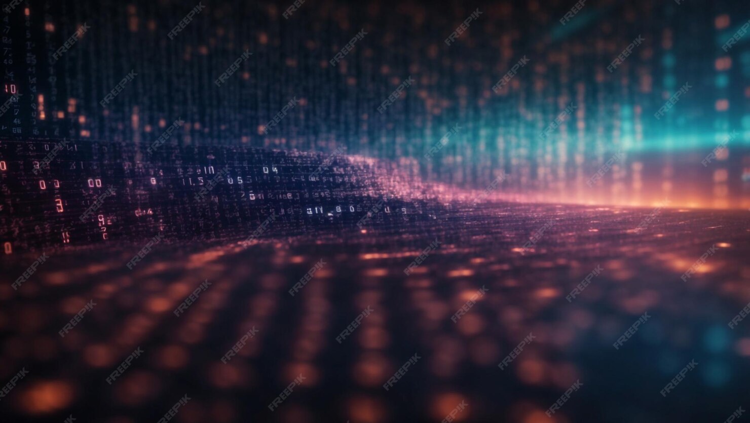 Premium AI Image | An abstract digital background with binary code and AI algorithms running in ...