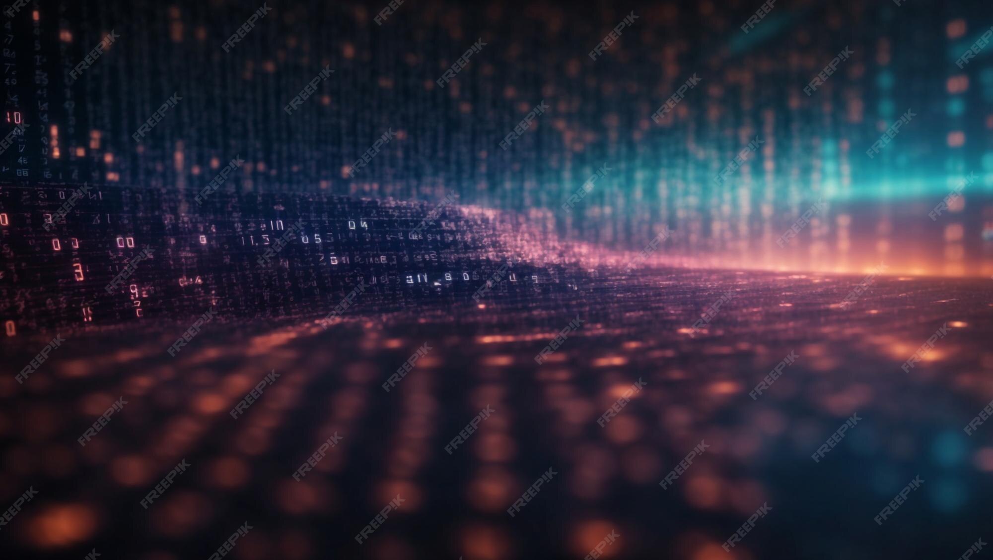 Premium AI Image | An abstract digital background with binary code and AI algorithms running in ...