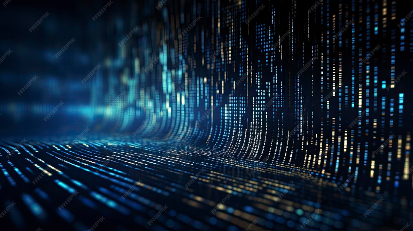 Premium AI Image | An abstract digital background with binary code and AI algorithms running in ...