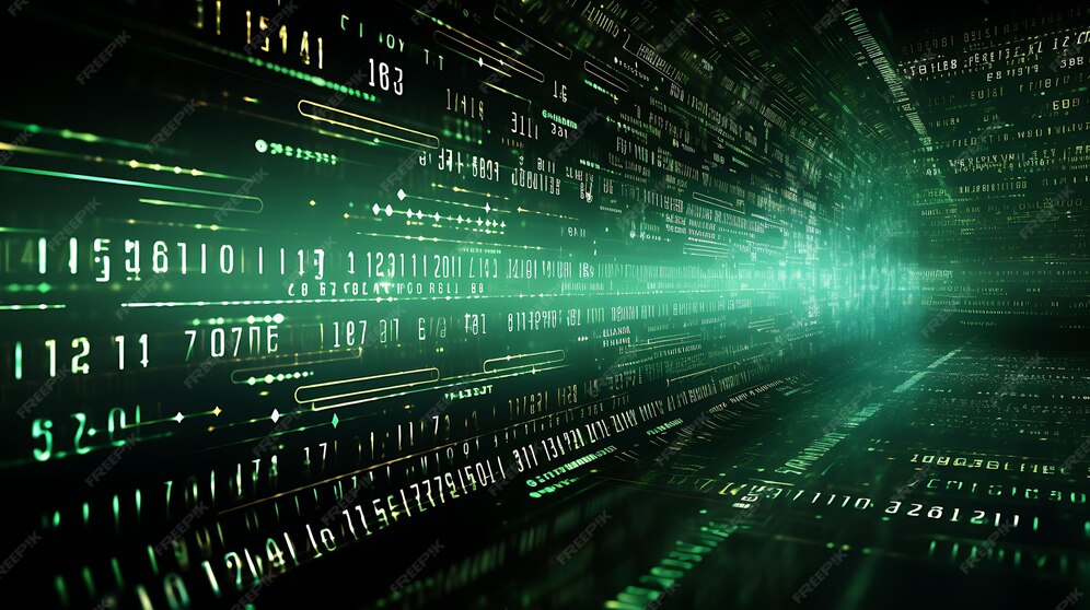 Premium Ai Image Abstract Digital Background With Binary Code And Ai Algorithms Running