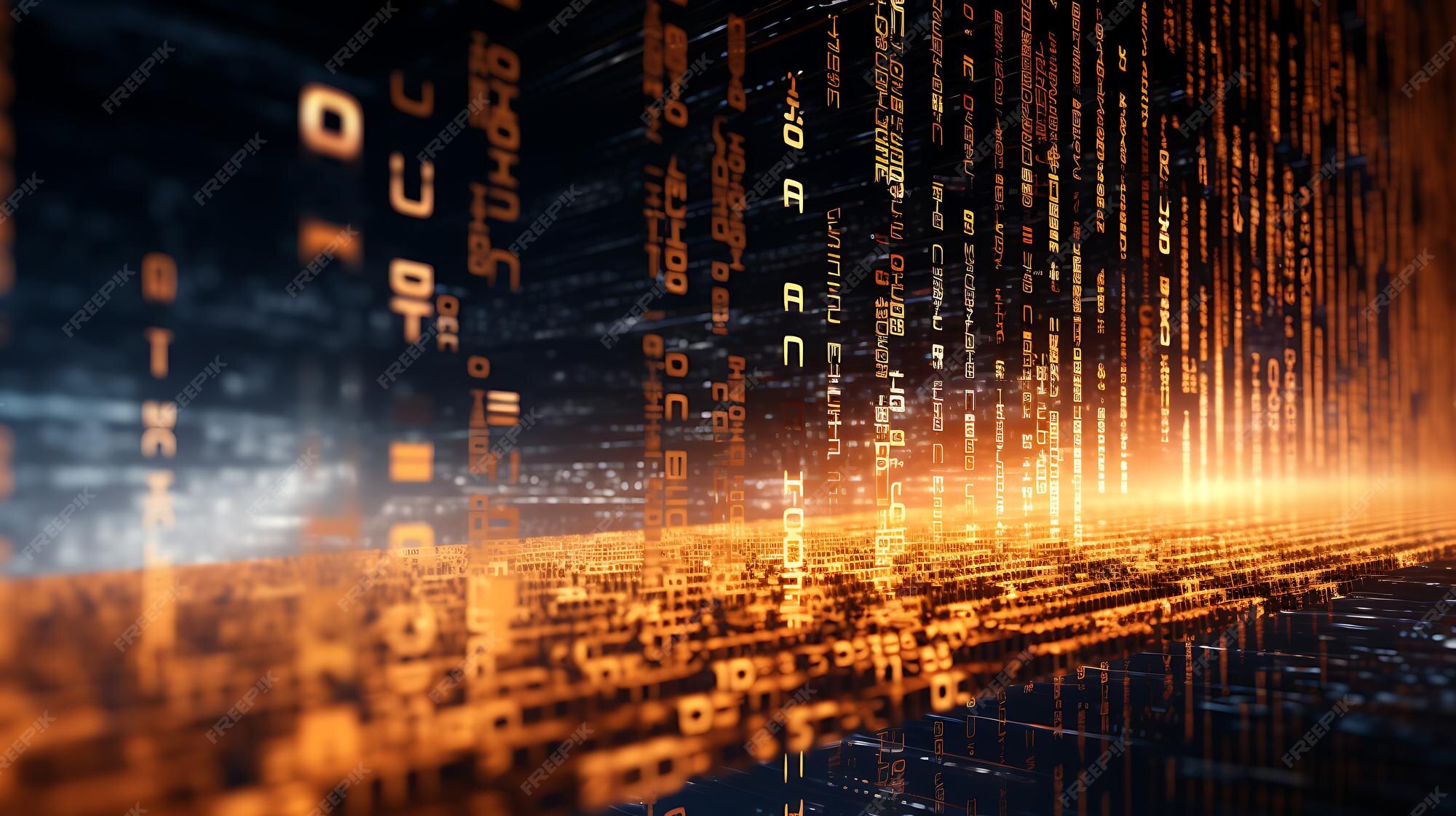 Premium Ai Image Abstract Digital Background With Binary Code And Ai Algorithms Running 