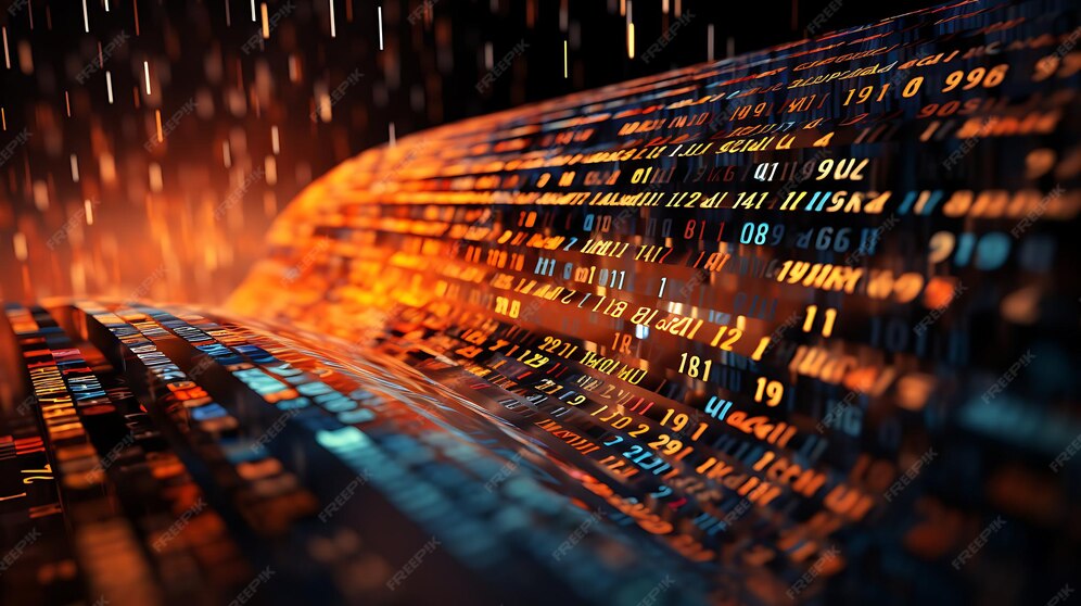 Premium Ai Image Abstract Digital Background With Binary Code And Ai Algorithms Running