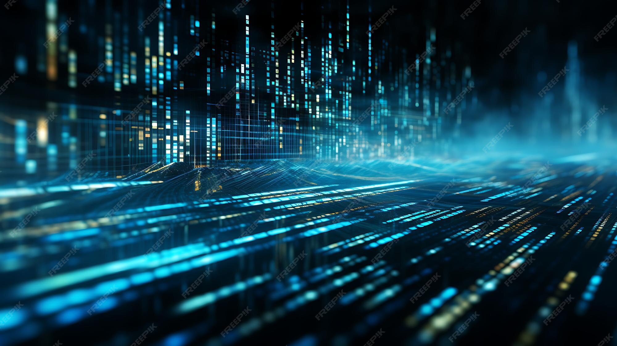 Premium Photo Abstract Digital Background With Binary Code And Ai Algorithms Running