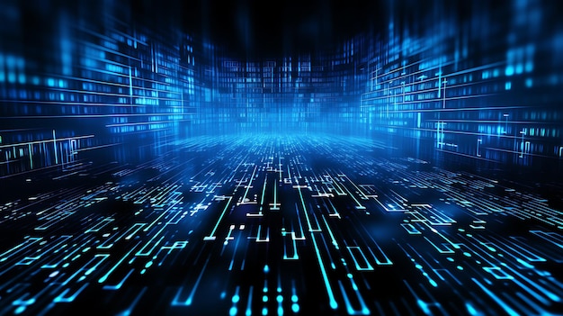 Premium Ai Image Abstract Digital Background With Binary Code And Ai Algorithms Running
