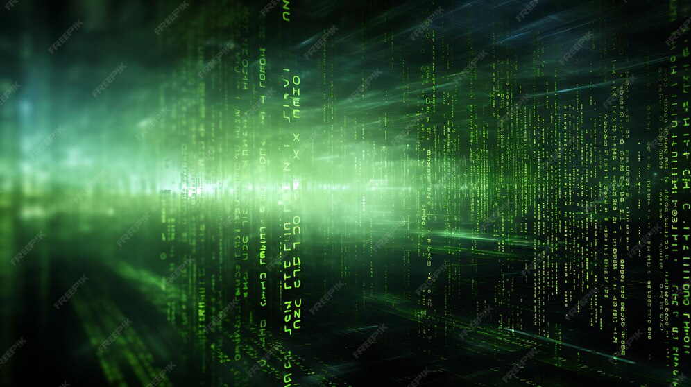 Premium Ai Image Abstract Digital Background With Binary Code And Ai Algorithms Running