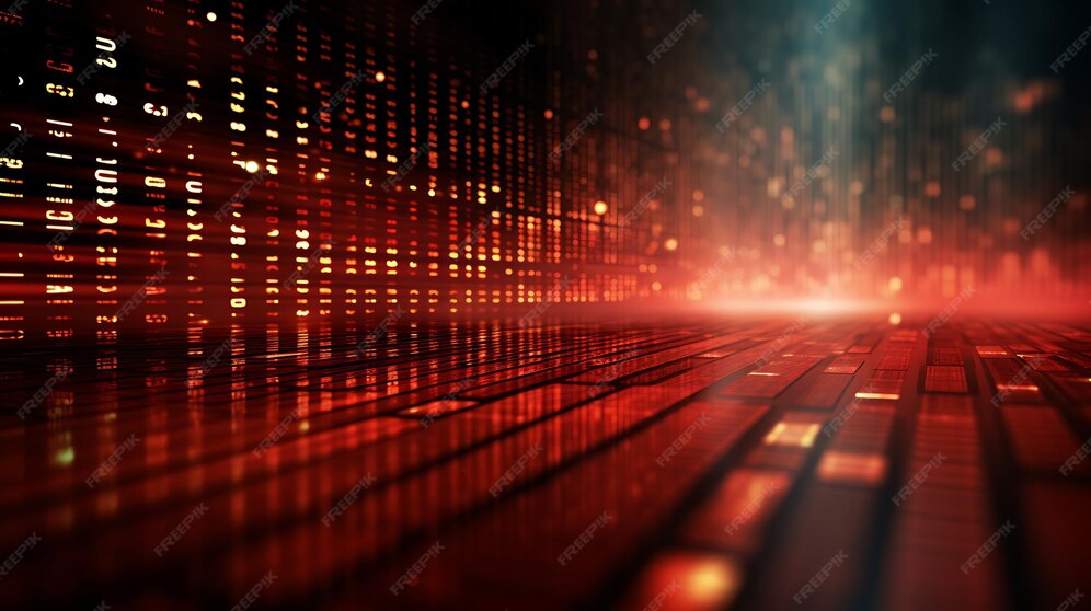 Premium Ai Image Abstract Digital Background With Binary Code And Ai Algorithms Running