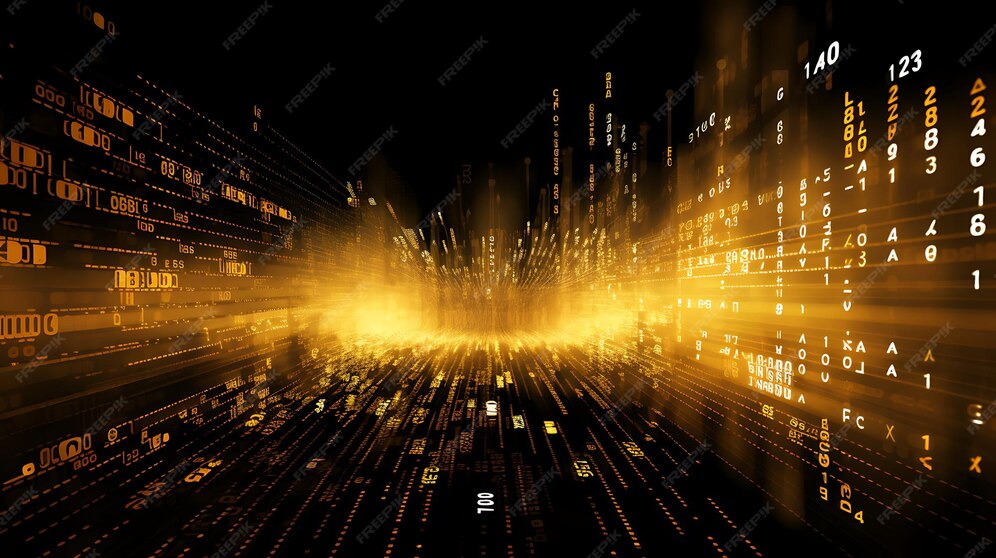 Premium Ai Image Abstract Digital Background With Binary Code And Ai Algorithms Running