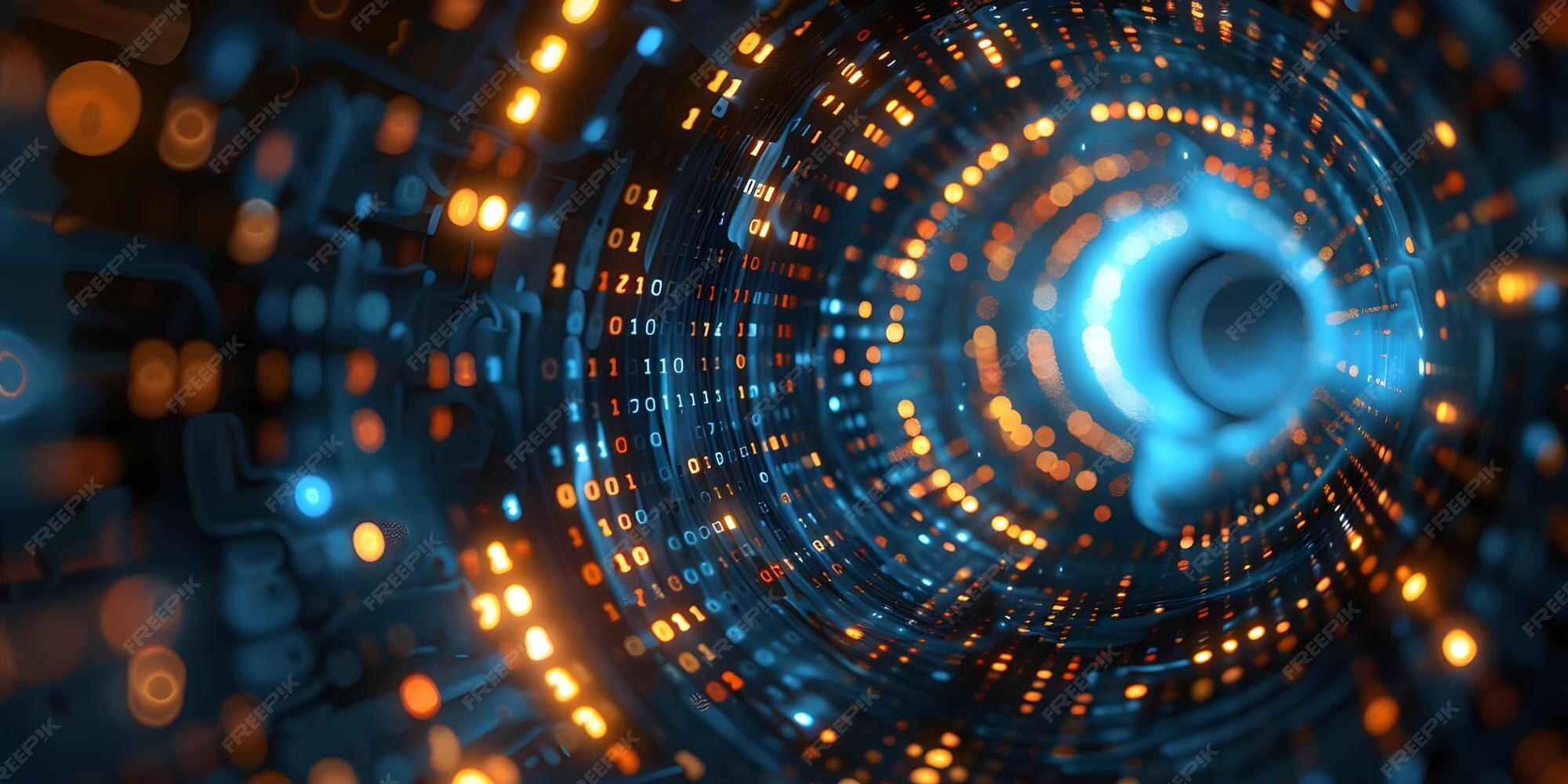 Abstract Digital Background With Binary Code Algorithms Running Concept