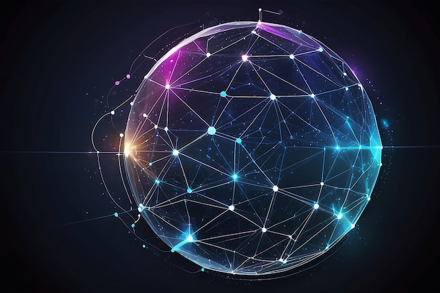 Premium Photo | Abstract digital futuristic with plexus background Big data visualization global ...