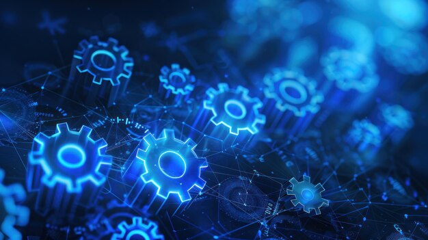 Abstract Digital Gears Network | Premium AI-generated image Abstract Digital Gears Network | Premium AI-generated image