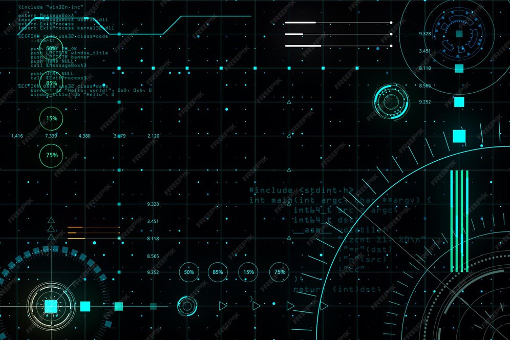 Premium Photo | Abstract digital interface with glowing signs and ...