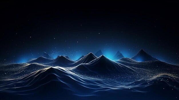 Premium Photo | Abstract digital landscape with flowing particles Premium Photo | Abstract digital landscape with flowing particles