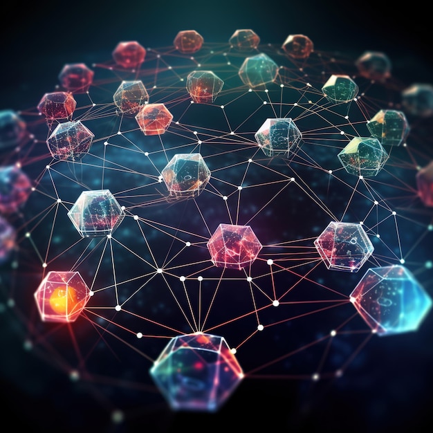 Premium AI Image | Abstract digital network connection Premium AI Image | Abstract digital network connection