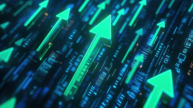 Abstract Digital Upward Arrows | Premium AI-generated image Abstract Digital Upward Arrows | Premium AI-generated image