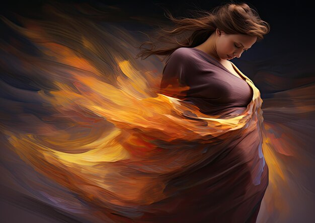 Premium AI Image | An abstract expressionistic image of a pregnant ... Premium AI Image | An abstract expressionistic image of a pregnant ...