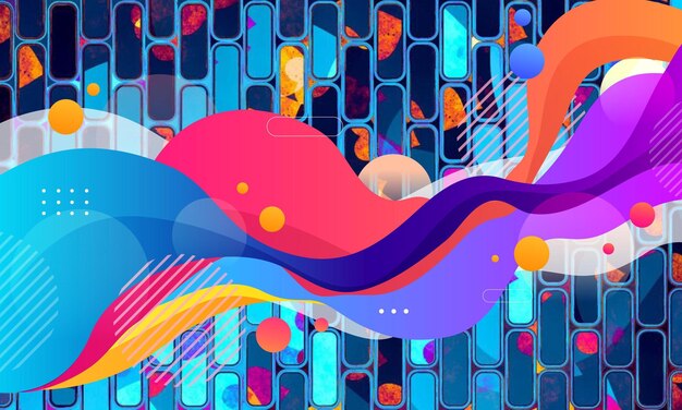Premium AI Image | Abstract flat colorful geometric shapes background Premium AI Image | Abstract flat colorful geometric shapes background