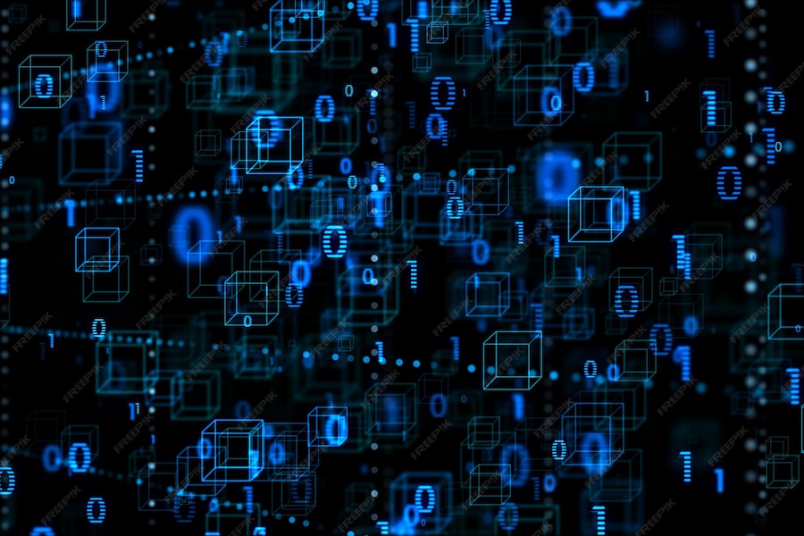 Premium Photo | Abstract futuristic cyberspace with binary code matrix ...