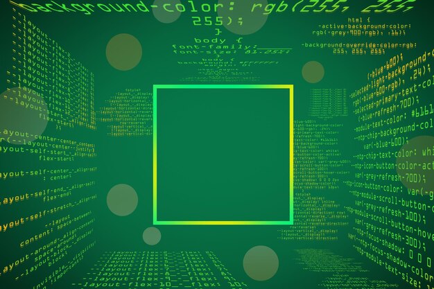 Premium Photo Creative Glowing Purple Coding Programming Background With Square Mock Up Frame 7589