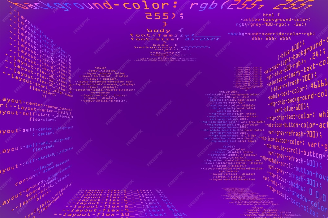 Premium Photo Abstract Glowing Purple Coding Programming Background