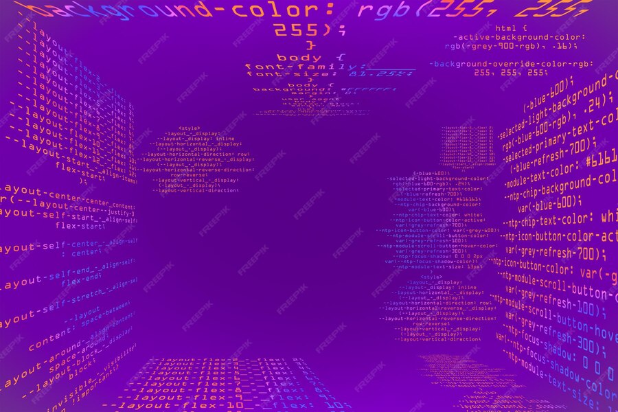 Premium Photo Abstract Glowing Purple Coding Programming Background With Mock Up Place Big