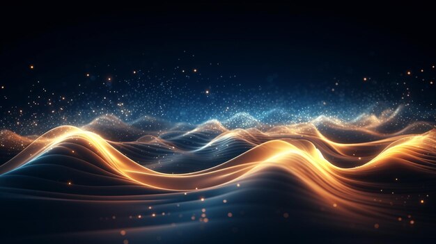 Premium Photo | Abstract golden wave particle particle background Premium Photo | Abstract golden wave particle particle background