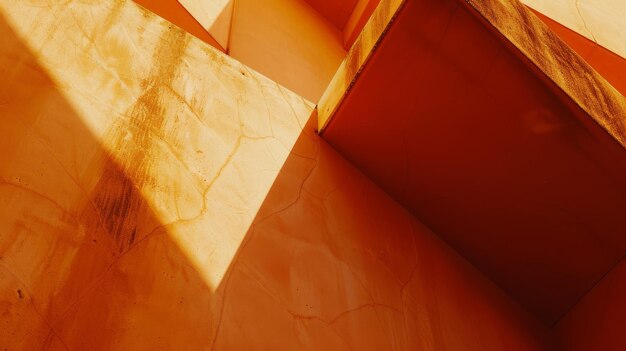 Abstract Image Of An Orangetoned Architectural Structure With Sharp Angles And Soft Light