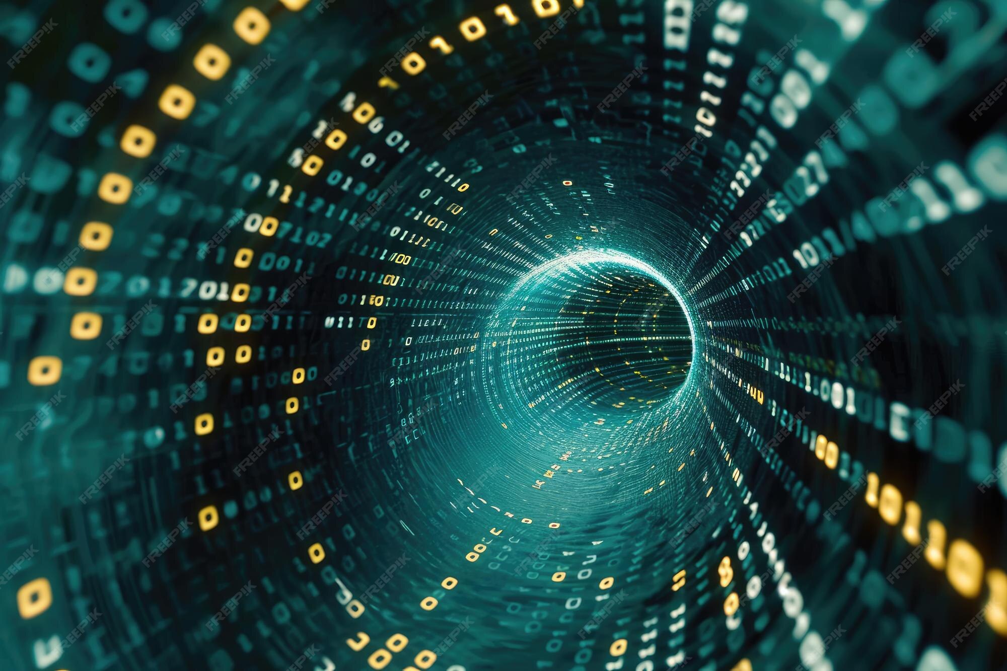 Premium AI Image | An abstract image showing a tunnel made up of numbers creating an intriguing ...